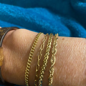 Solid 10K Gold Ladies Bracelet Stackable Gold Bracelets Curb - Etsy