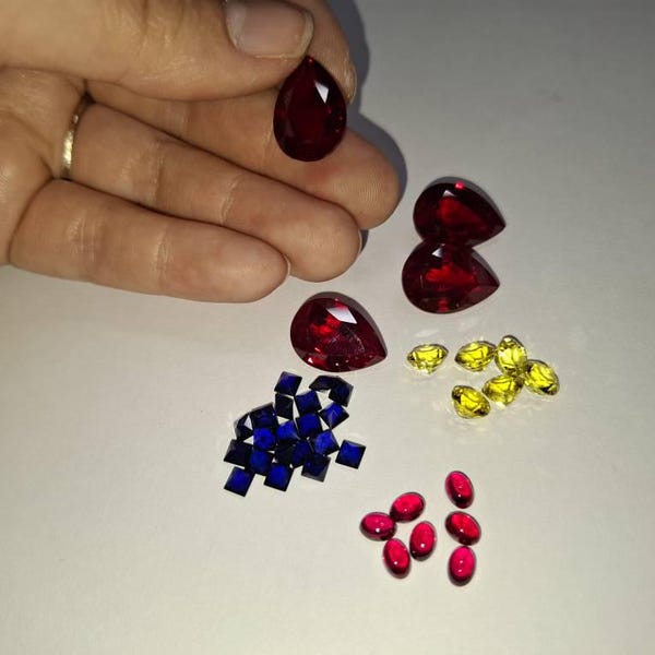 Ruby Corundum #5 Loose Rough Stone, Lab Created Ruby Boules, Rough for ...