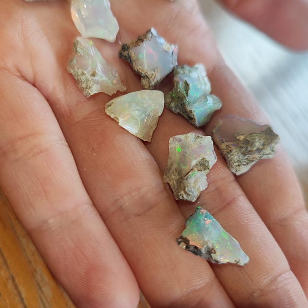 100 Pcs Welo Fire Opal, AAA Grade, Opal Polish Rough, Rainbow Fire Opal ...