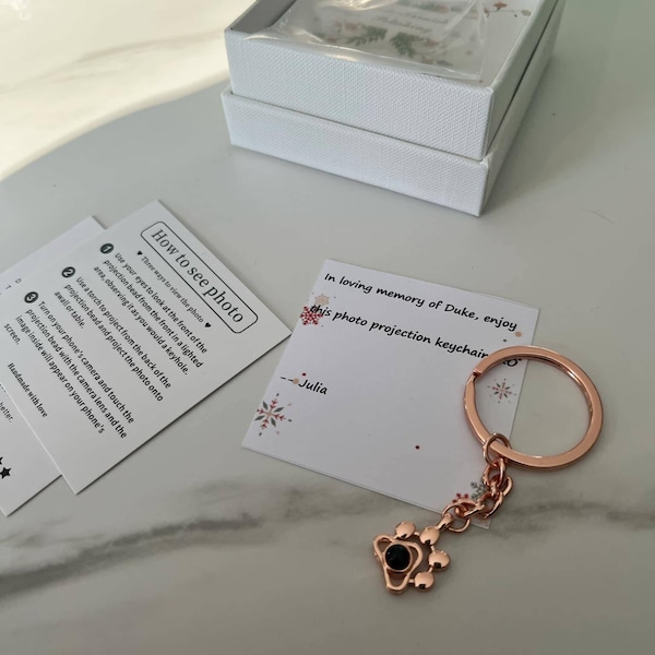 Personalized Projection Photo Keychain, Custom Pet Photo Projection ...