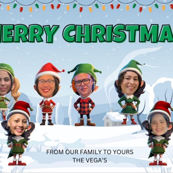 Editable Group Christmas Card - Instant Download, E-sign Great for ...