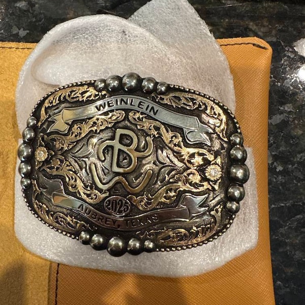 Trophy Western Belt Buckle - Custom Made - German Silver - Hand ...