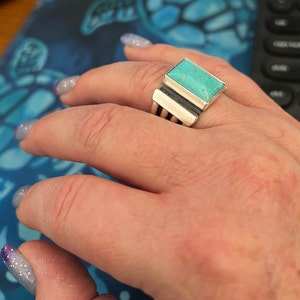 Beth Dutton Inspired Turquoise and Sterling Silver Large Statement Ring ...