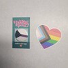 Demiflux Demifluid Pride Flag Heart Sticker - Die Cut Vinyl Waterproof ...