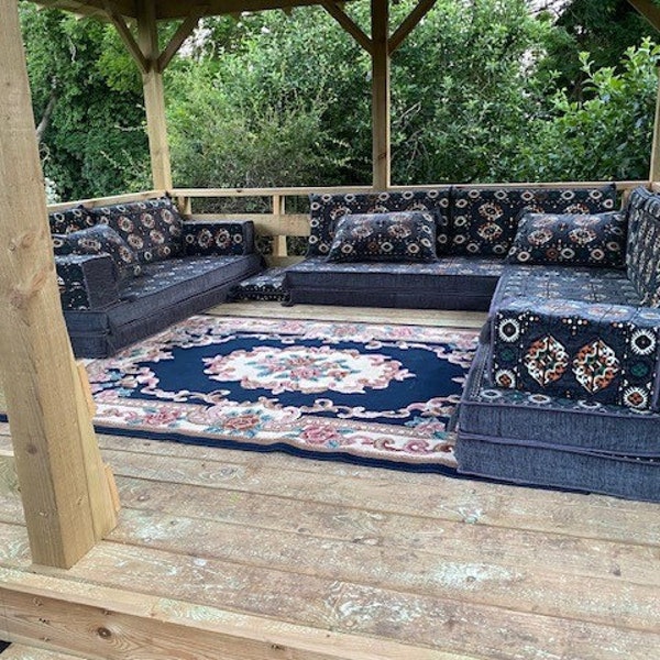 Maroon Floor Sofa Seating Set,ottoman Couch Rug,floor Seating Pillows ...