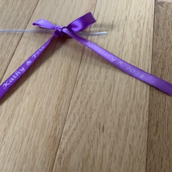 3/8" Personalized Ribbons With Clear Twist Tie, Printed Favor Ribbons ...