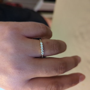 Dainty CZ Stacking Ring, Gold Minimalist Ring, CZ Ring, Simple Diamond ...