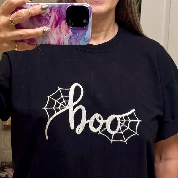 Halloween Boo Embroidery Design - 7 Sizes Formats: Dst Exp Hus Jef Pes ...