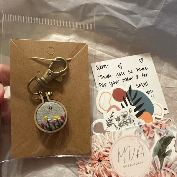 Mini Embroidery Keychain - Etsy
