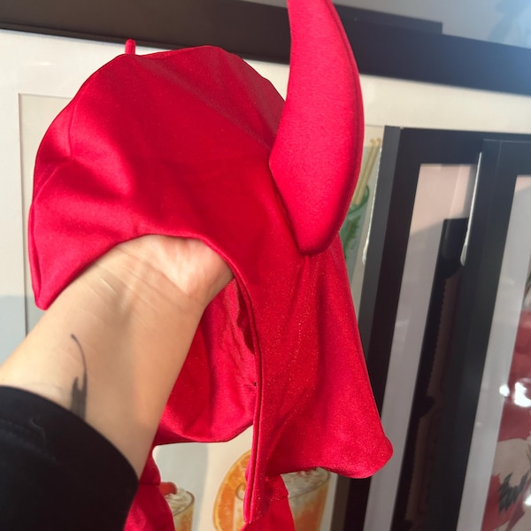Devil Hood | Red Devil Hood | Vintage Devil Hood | Devil Bonnet - Etsy