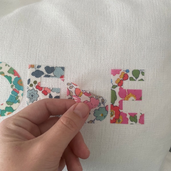 Liberty Fabric Applique Single Block Letters and Numbers | Iron-on ...