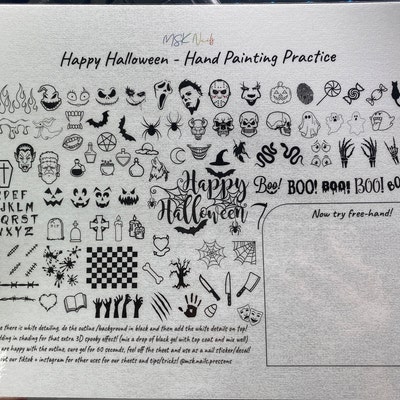 DIGITAL DOWNLOAD Stencils Hand Painting Practice Sheet - Etsy UK