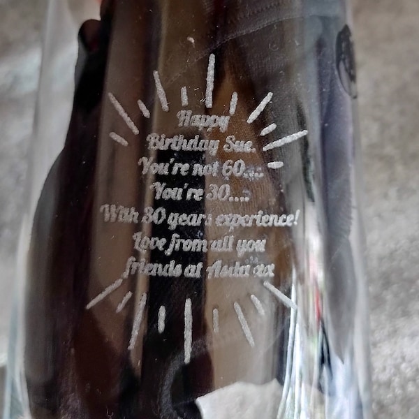 Personalised Glass Engraved Glasses Gift, Custom Text on Glassware ...