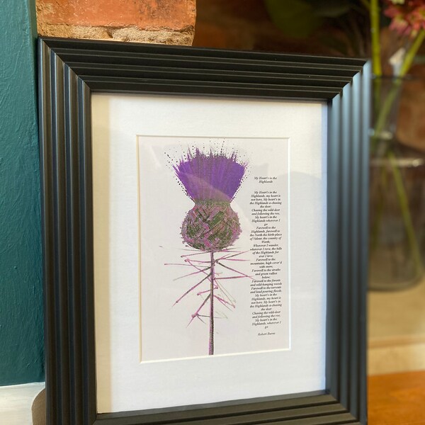 Scottish Thistle Print, Robert Burns Poem, Scottish Gift, Scotland Gift ...