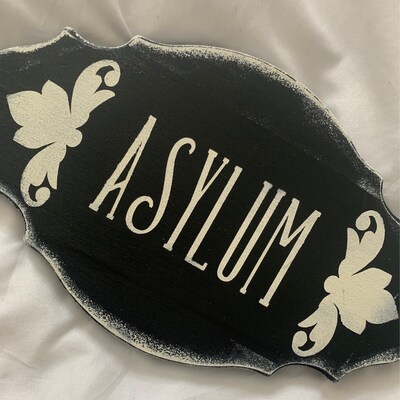 Asylum Gothic Wall Decor, Asylum Sign, Gothic Home Decor, Halloween ...