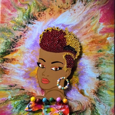 Diva Shaved Side Wood Sign, Afro Wreath Attachment, Wood Blank, Door ...