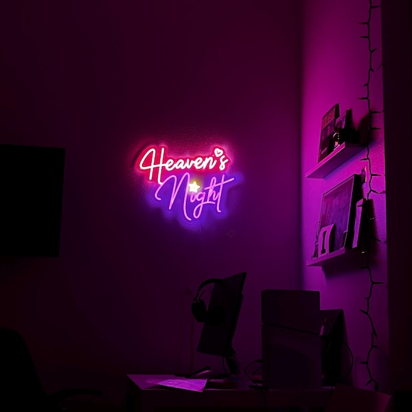 Heaven's Night Neon Sign | Custom Neon Lights Sign | Wedding Neon Sign ...