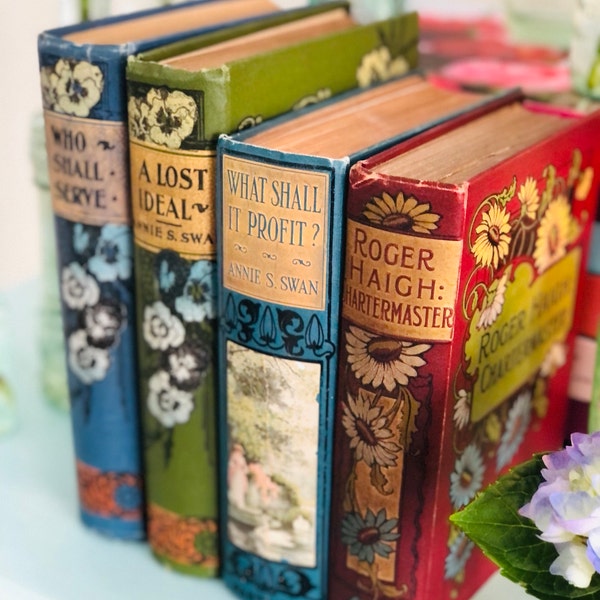 Book Stack Decorative Vintage Books. Timeworn Treasures. - Etsy
