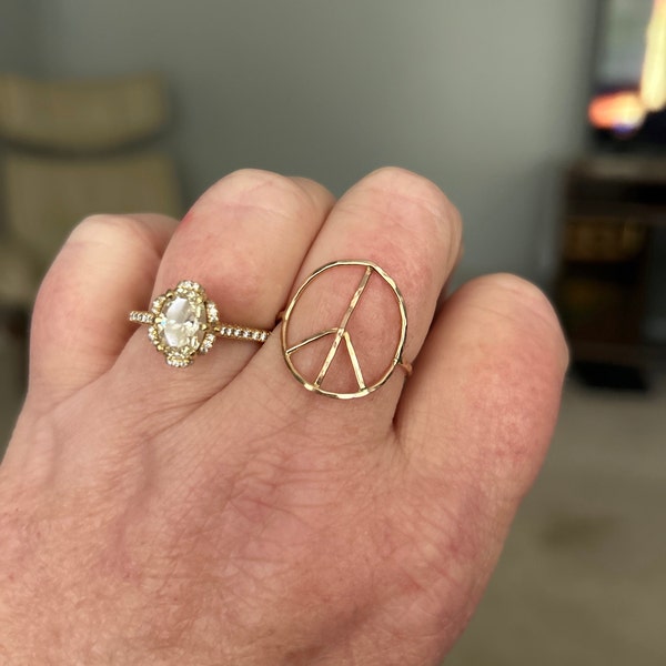 Peace Ring / Peace Sign Ring / Open Shape Ring / Handmade Jewelry ...