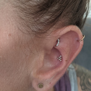 Triangle Conch Earring Tiny Geometric Cartilage Labret Triple Helix ...