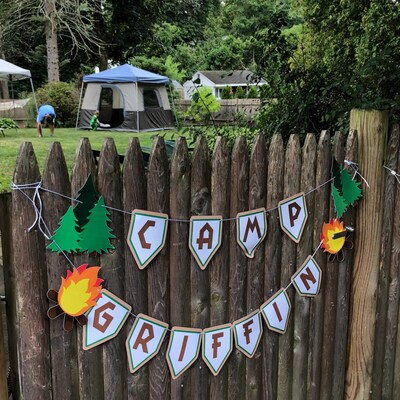 Camp Fire Banner, Fire Banner, Camping Banner, Camping Birthday ...