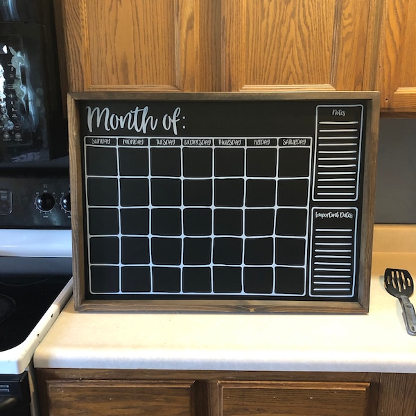Chalkboard Calendar Sign, Office Calendar Sign, Chalkboard Calendar ...