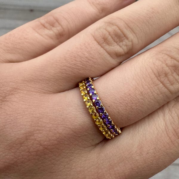 Eternity Birthstone Ring by Caitlyn Minimalist • Custom Multi Gemstone Ring • Personalized ...