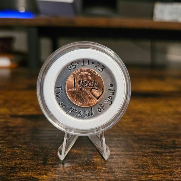 Personalized Sobriety Coin and Case, Sobriety Gift, AA Recovery Gift ...