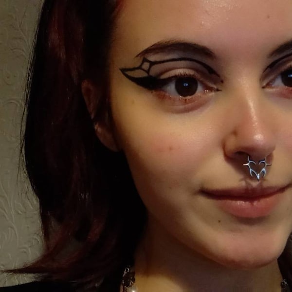Titanium Heart Septum Clicker: Goth Punk Nose Ring, 16G 8mm/10mm - Etsy