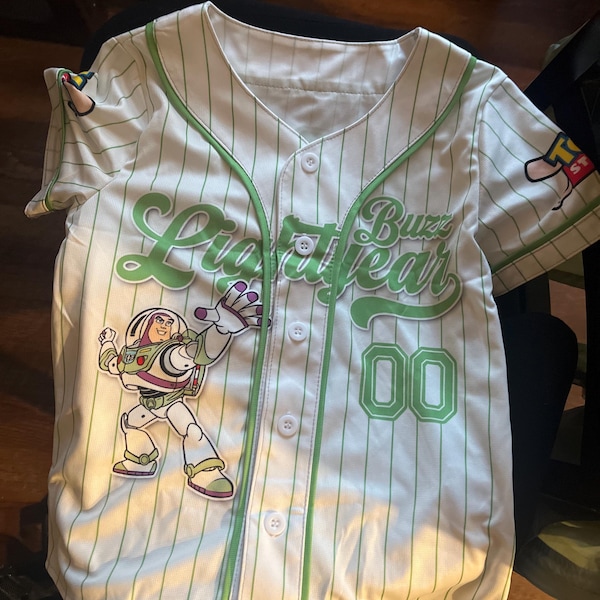 Personalized Toy Story Buzz Lightyear Baseball Jersey Custom Green ...