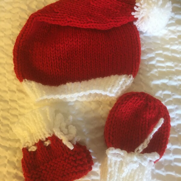 Christmas Baby Hat Knit Pattern Easy Newborn Santa Hat Knit Pattern ...