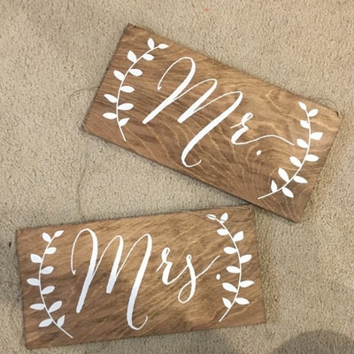 Mr and Mrs Signs, Mr and Mrs Chair Signs, Mr and Mrs, Mr Mrs Table Sign ...