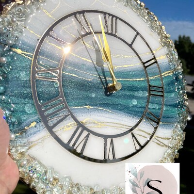 Thin Long Mirrored Clock Hands for Large Epoxy Resin Clocks, 5 Colours ...
