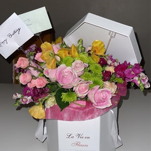 Luxury Rose Gold Square Acrylic Flower Box With Tilted Heart - Etsy