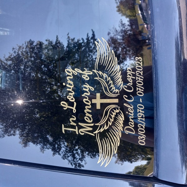 In Loving Memory Sticker Decal - Custom Memorial Decal - Personalized ...