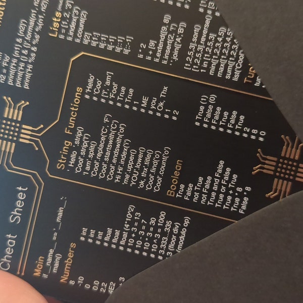 Python Cheat Sheet Coasters Made From a High Quality Circuit Board for ...
