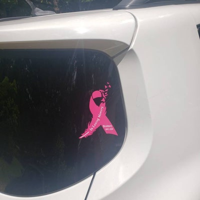 Breast Cancer Ribbon Decal, Breast Cancer Awareness Feather Ribbon ...