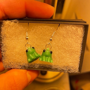 Fred the Frog but Hes a Cowboy / Mini Frog Earrings - Etsy