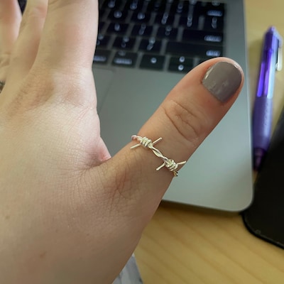Barbed Wire Helix Ring, Barb Wire Helix Hoop, Carilage Ring, Piercing ...
