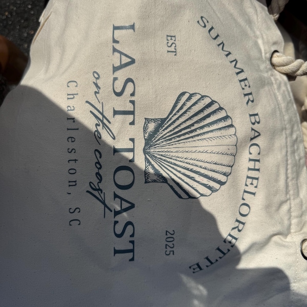 Custom Bride Tote Bag, Last Toast on the Coast Design, Bachelorette ...