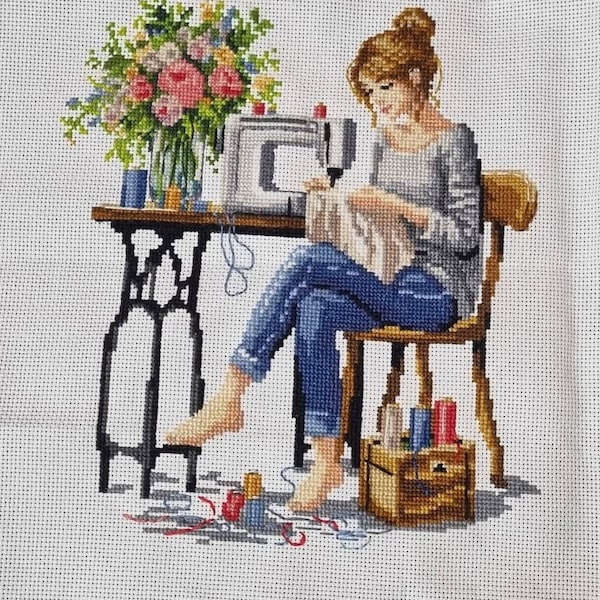 Cross Stitching Girl Cross Stitch Pattern, Cross Stitch, Punto De Cruz ...