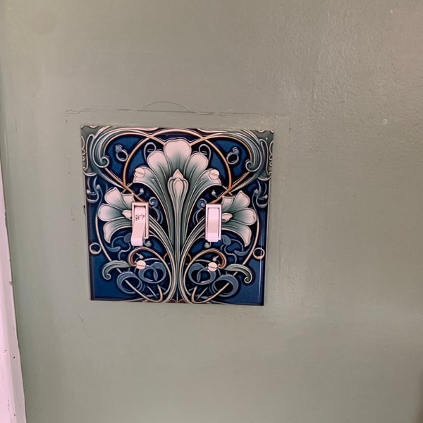 Vintage Art Nouveau Design Metal Light Switch Plate Covers and Outlet ...