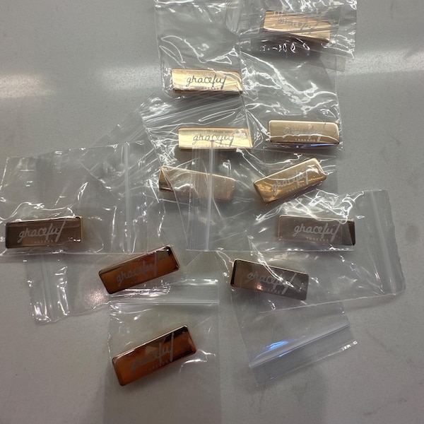 Metal handmade Bag Purse Labels, Rectangle/oval Multiple Colors ...