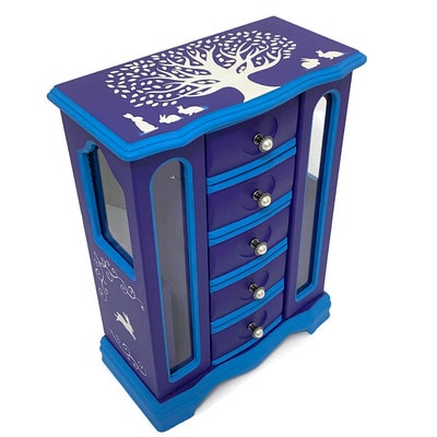 Elegant Women's Jewelry Box Sophisticated Hand Painted Gold Spotted ...