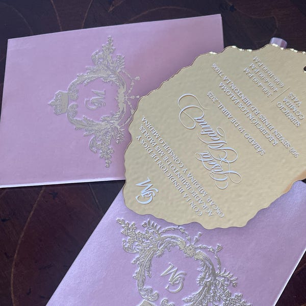 Luxury Gold Acrylic Velvet Suede QR Code | Minimalist Wedding Set ...