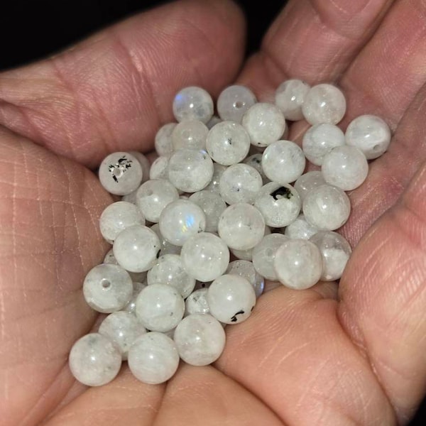 Natural Rainbow Moonstone 3mm 6mm 8mm 10mm 12mm Round Beads 15.5 ...