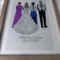 Personalized Bride and Dad Portrait Art DIGITAL Father of - Etsy Canada