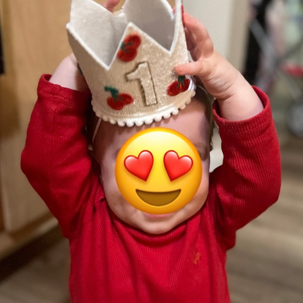 Cherry 1st Birthday Crown || Cherry Crown || Cherry White Crown ...