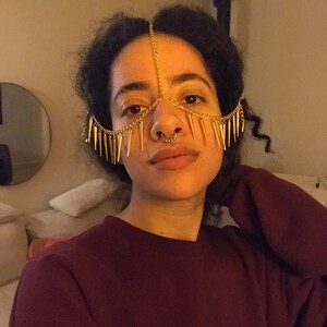 Metal chain mask Face chain Handmade mask Festival accessories | Etsy