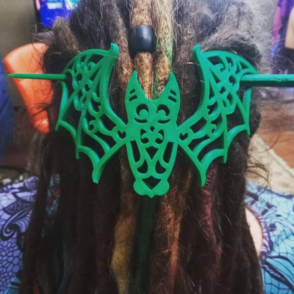 Lacy Bat Bun Holder Hair Cage 3D Printed Long Hair Accessory Scarf Clip ...